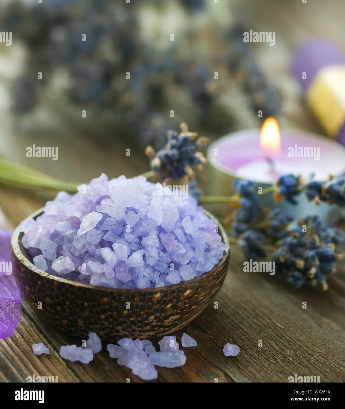 Lavender Spa Setting Stock Photo - Alamy
