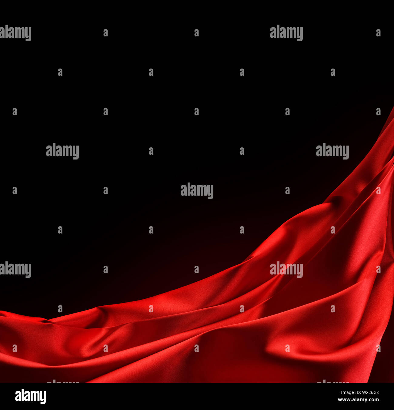 Red Satin Border. Isolated On Black Stock Photo - Alamy
