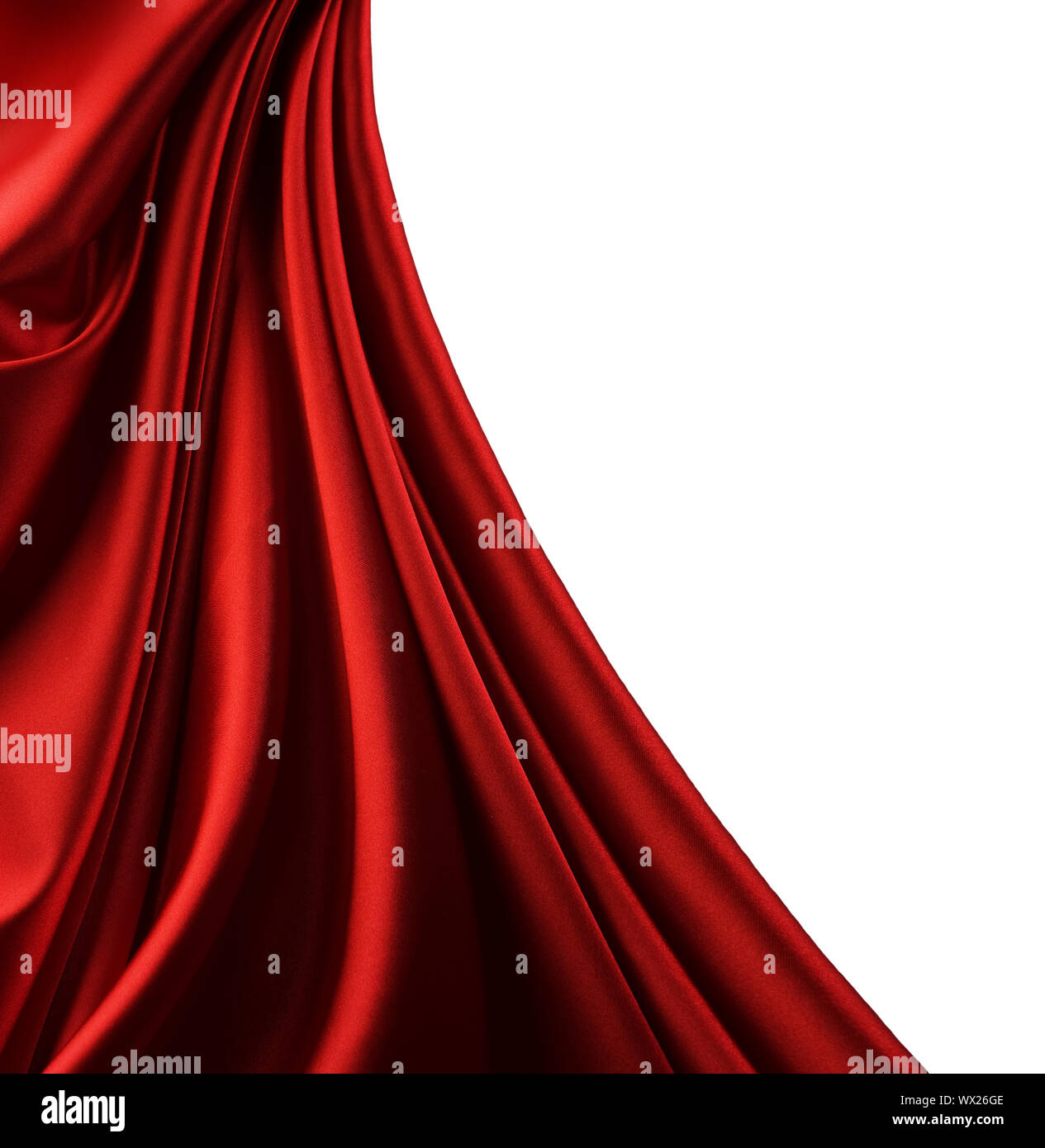 Red Satin Border. Isolated On White Stock Photo - Alamy