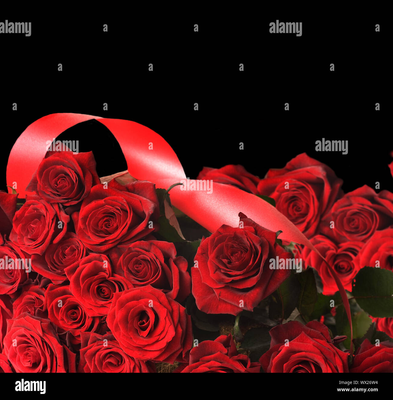 Red Roses Over Black Stock Photo - Alamy