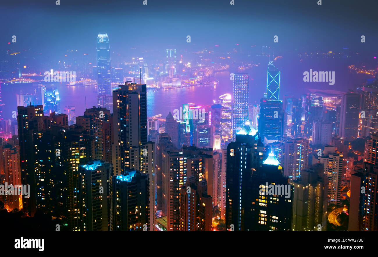 Hong Kong Night View Stock Photo - Alamy