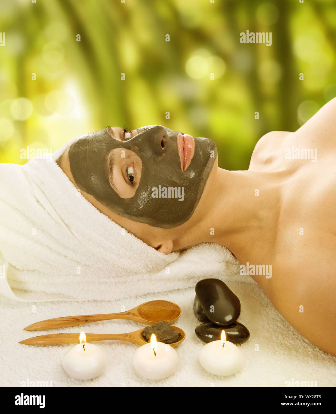 Spa Facial Mud Mask Stock Photo - Alamy