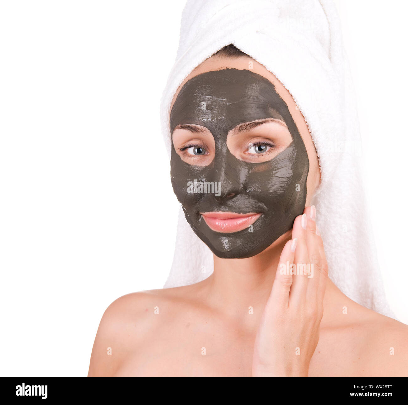 Sea Mud Mask On The Woman's Face. Spa Stock Photo - Alamy
