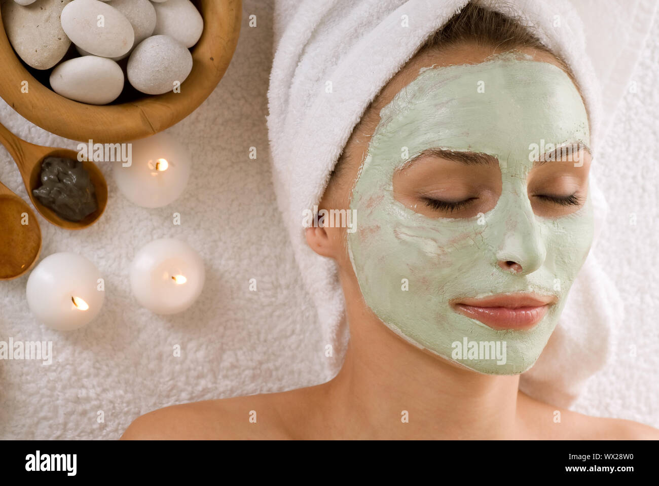 Spa Facial Mask. Dayspa Stock Photo - Alamy