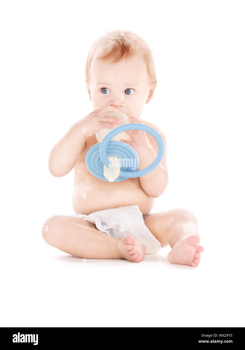 baby boy with big pacifier Stock Photo - Alamy
