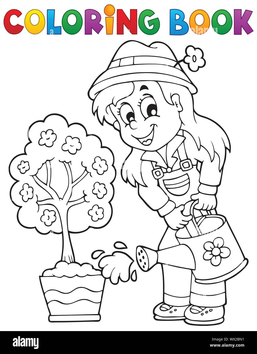 Coloring book gardener theme 1 Stock Vector Image & Art - Alamy