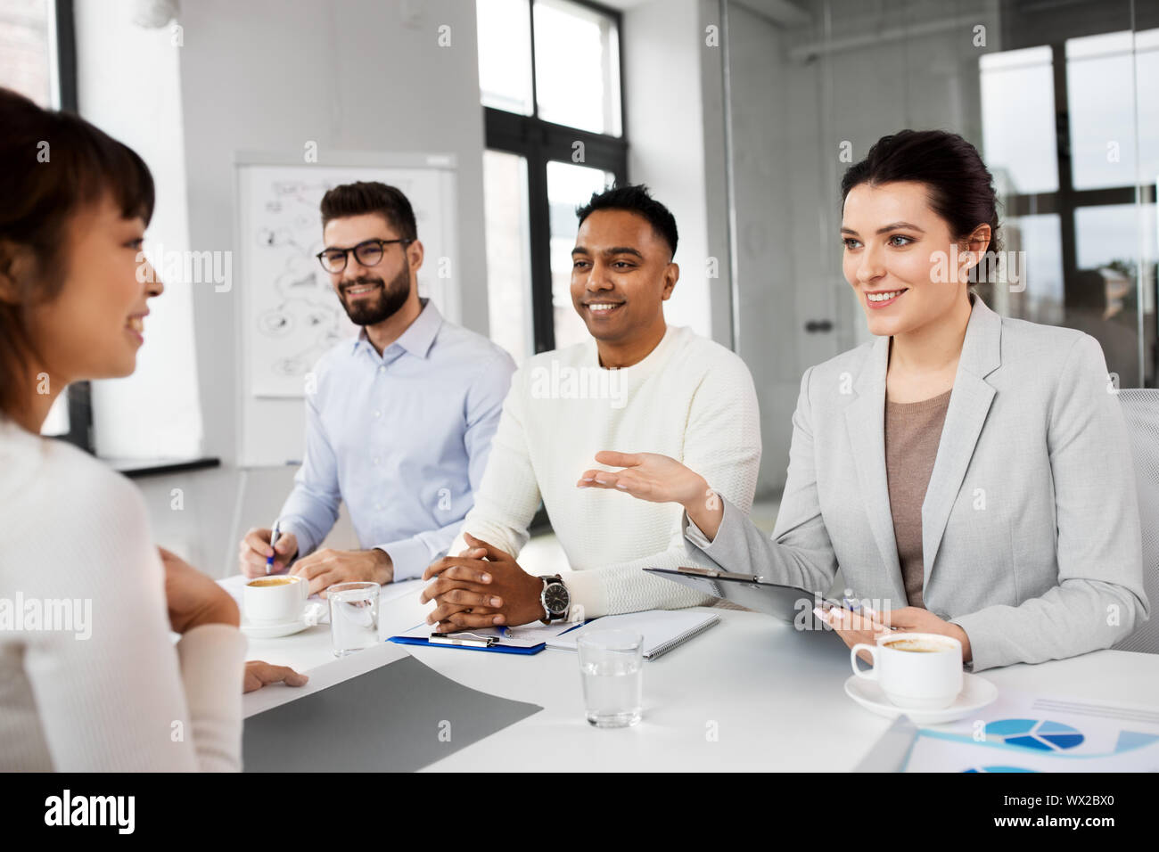 Recruiters talking hi-res stock photography and images - Alamy