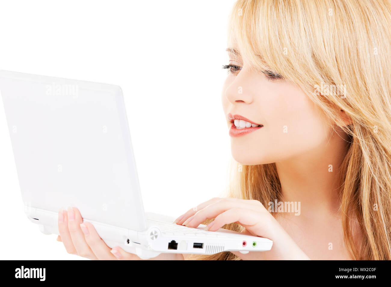 picture of teenage girl with laptop computer Stock Photo - Alamy