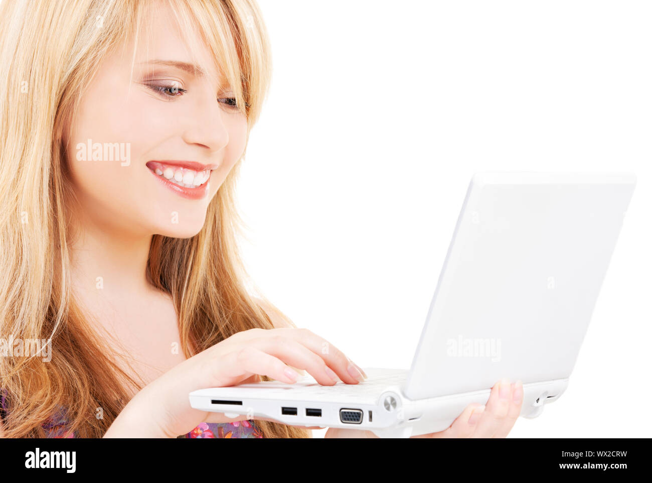 picture of teenage girl with laptop computer Stock Photo - Alamy