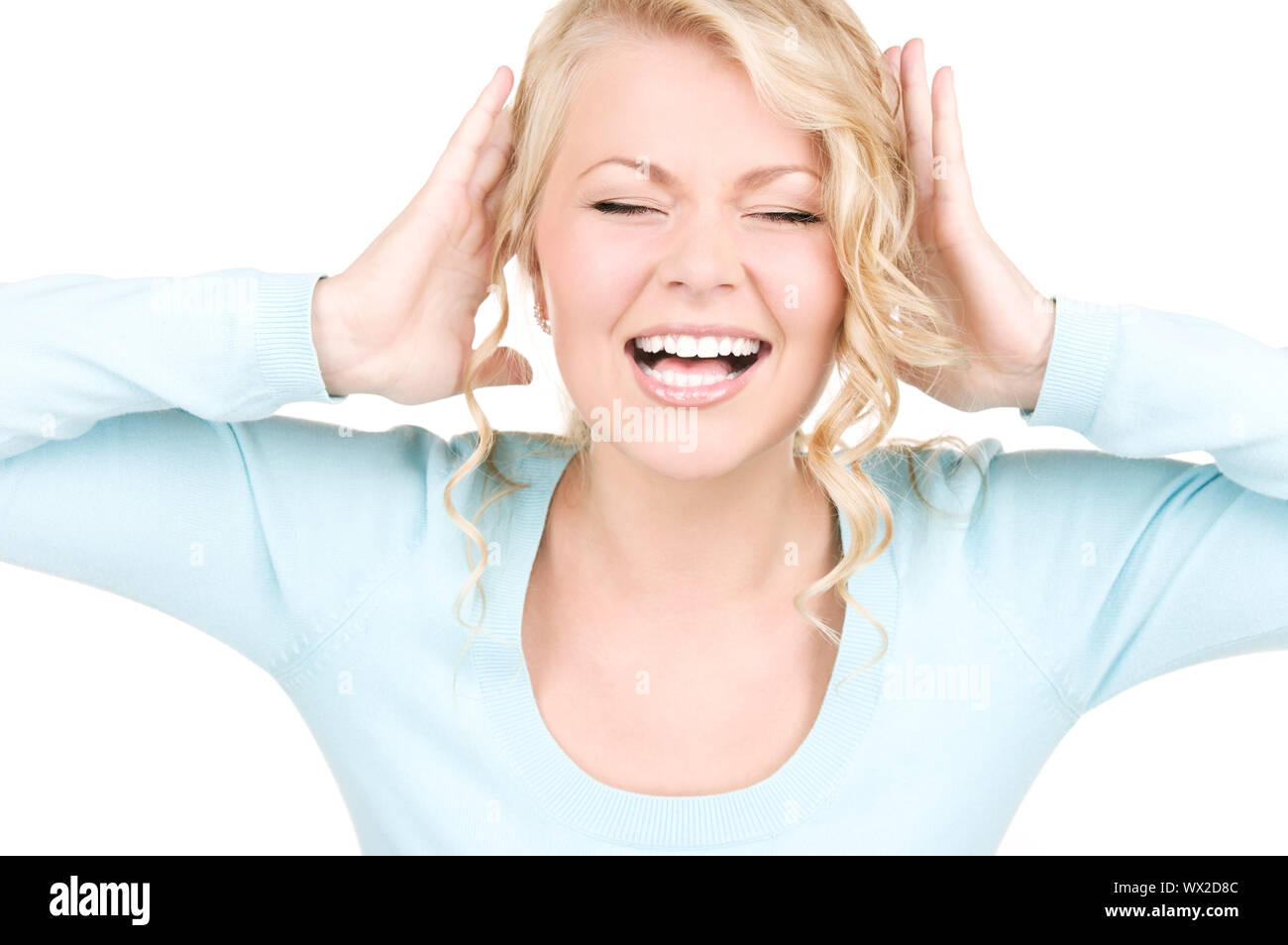 happy screaming woman Stock Photo - Alamy