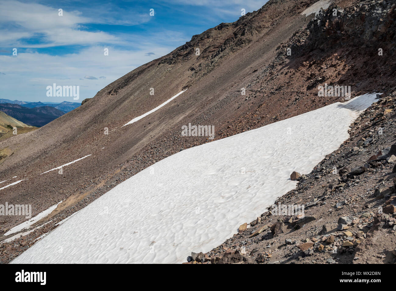 Remains of Packwood Glacier, which has recently melted to almost ...