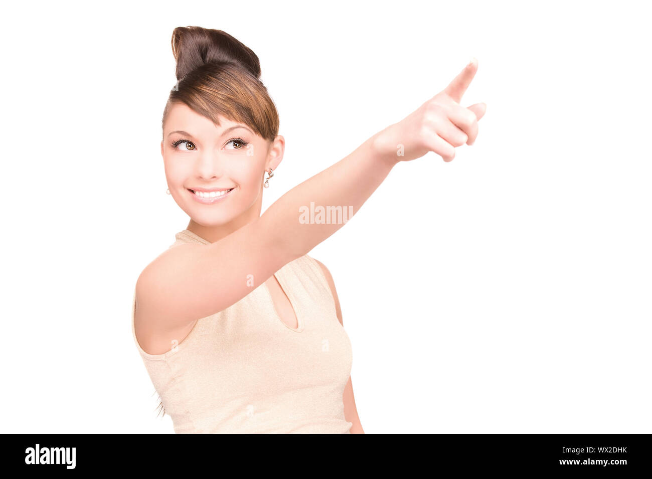 woman pointing her finger Stock Photo - Alamy