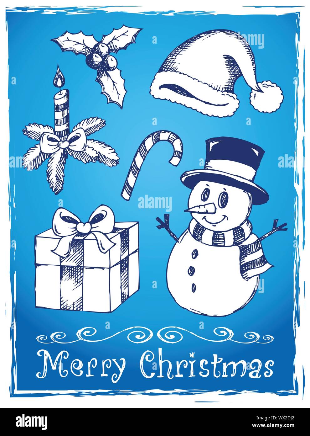 Christmas stylized drawings 2 Stock Vector Image & Art - Alamy
