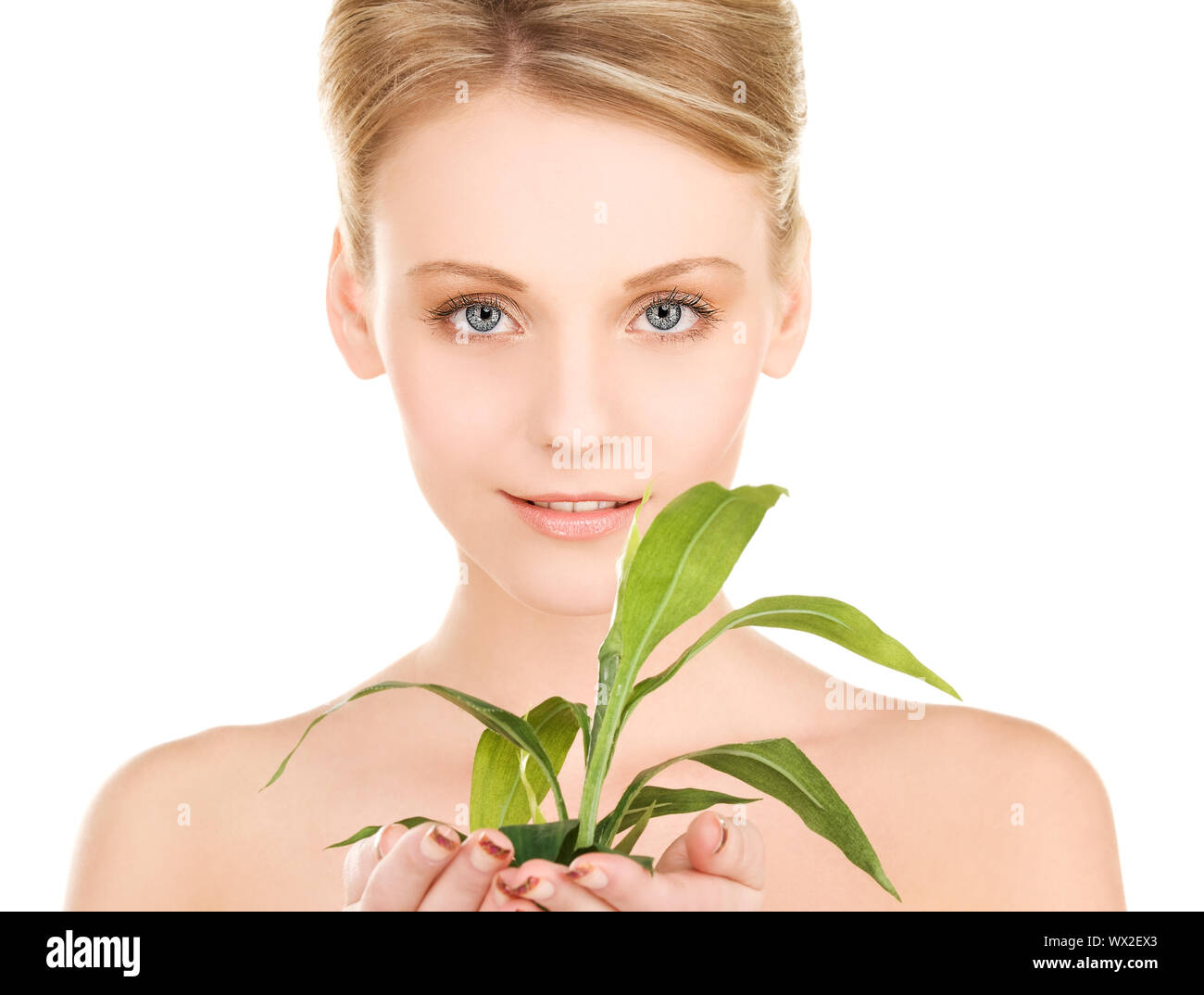 woman with sprout Stock Photo - Alamy