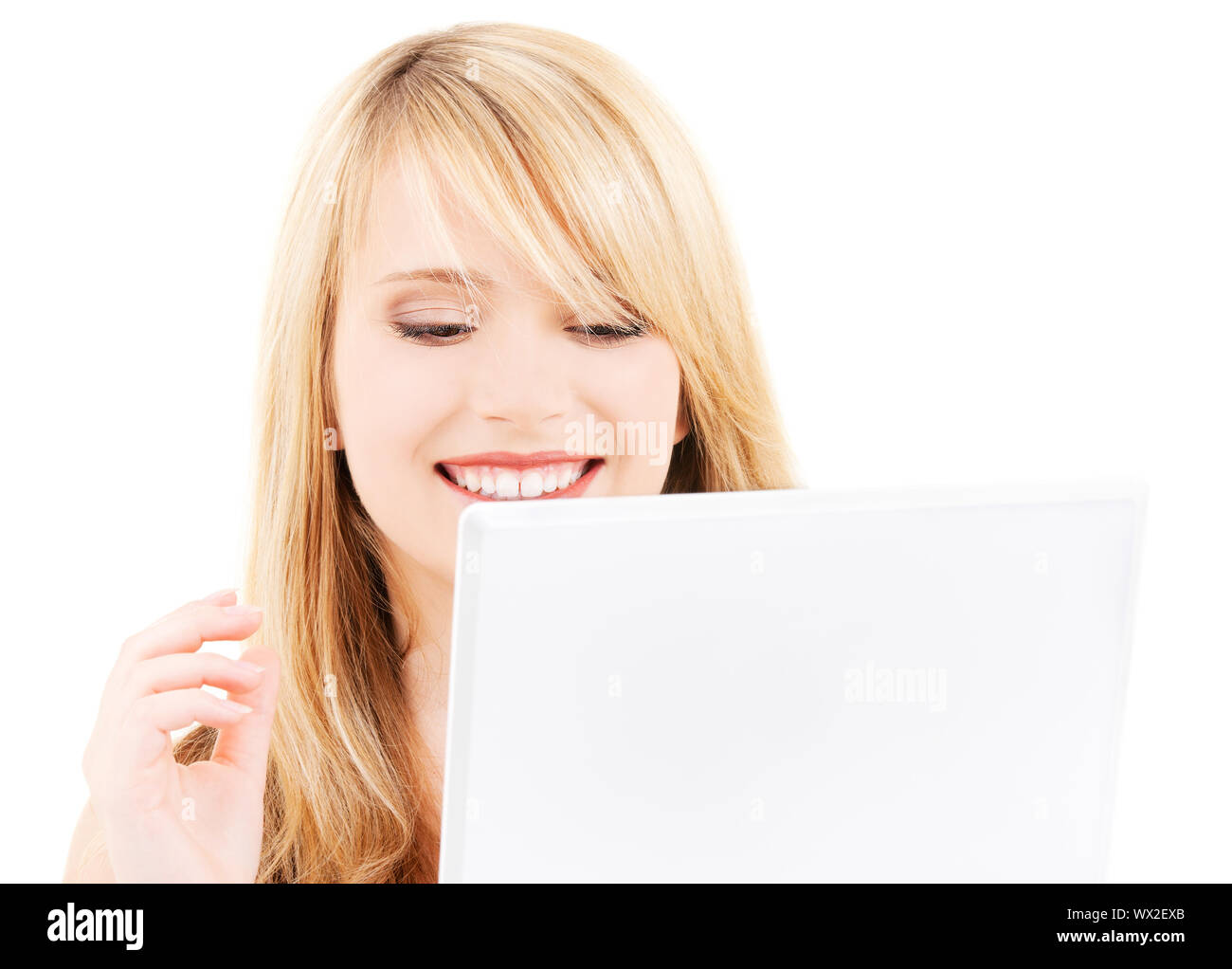 teenage girl with laptop computer Stock Photo - Alamy