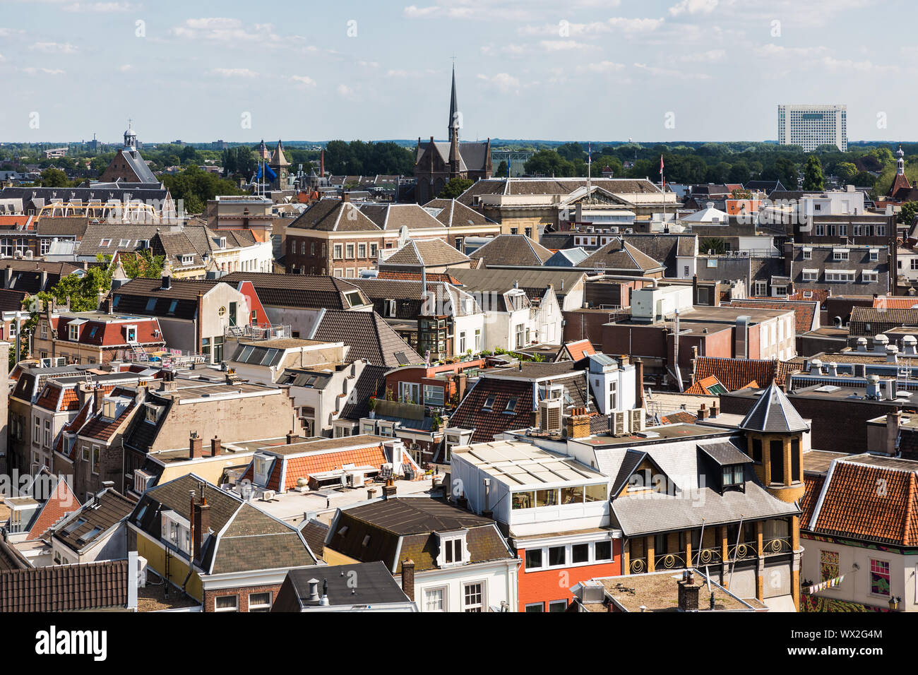 Aerial cityscape of medieval city Utrecht, fourth city of the ...