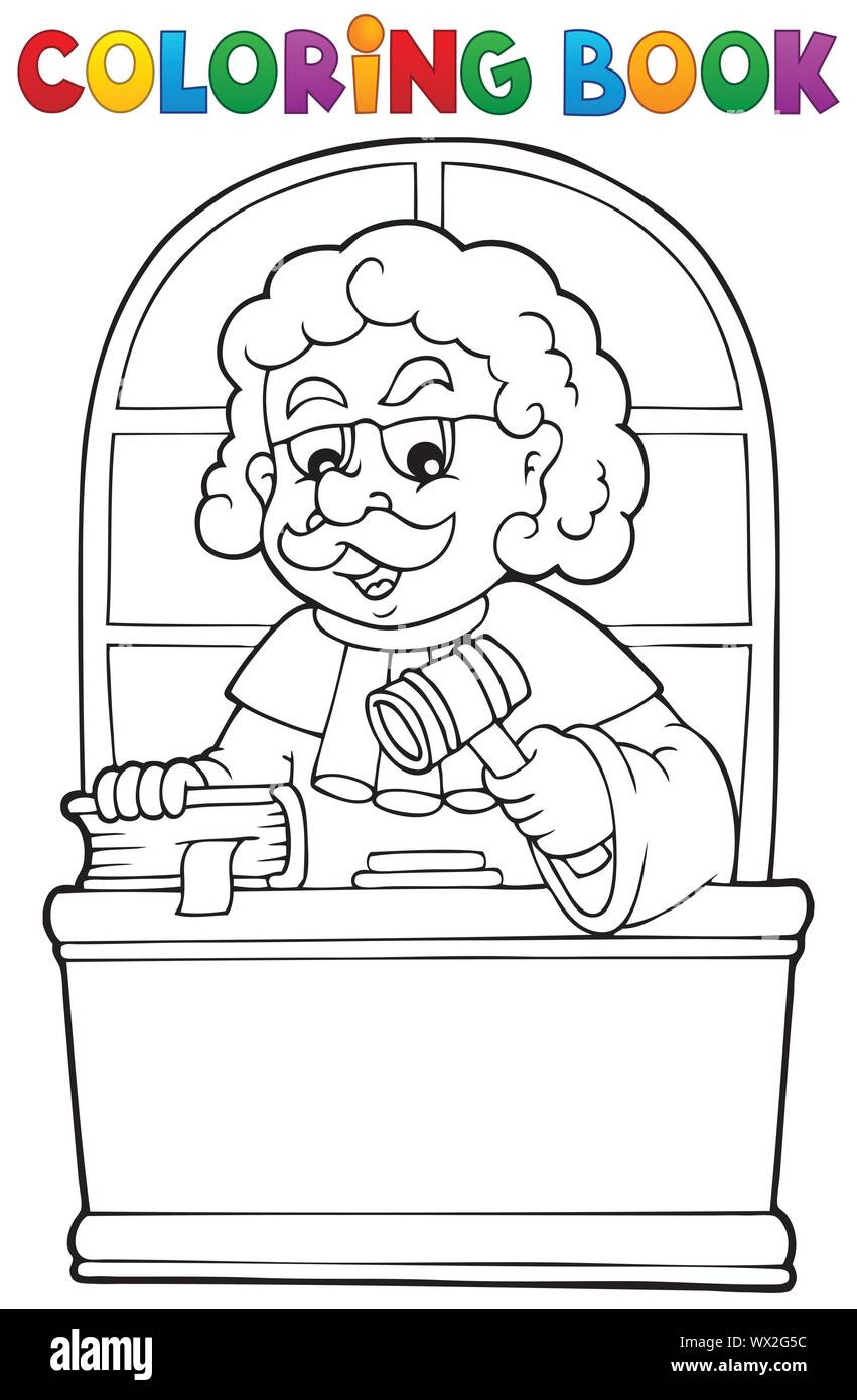 Coloring book judge theme 1 Stock Vector Image & Art - Alamy