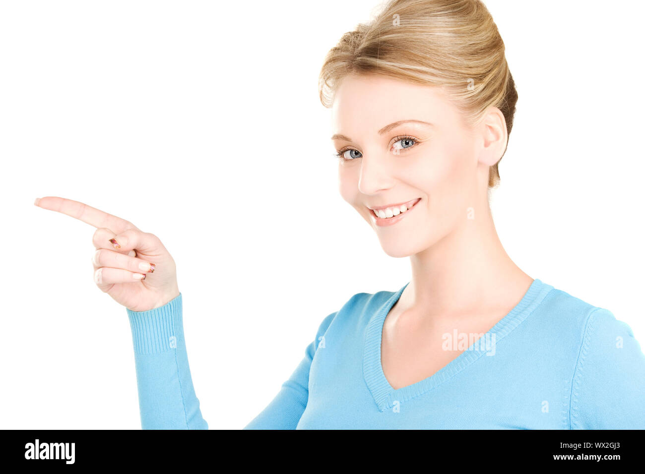 woman pointing her finger Stock Photo - Alamy