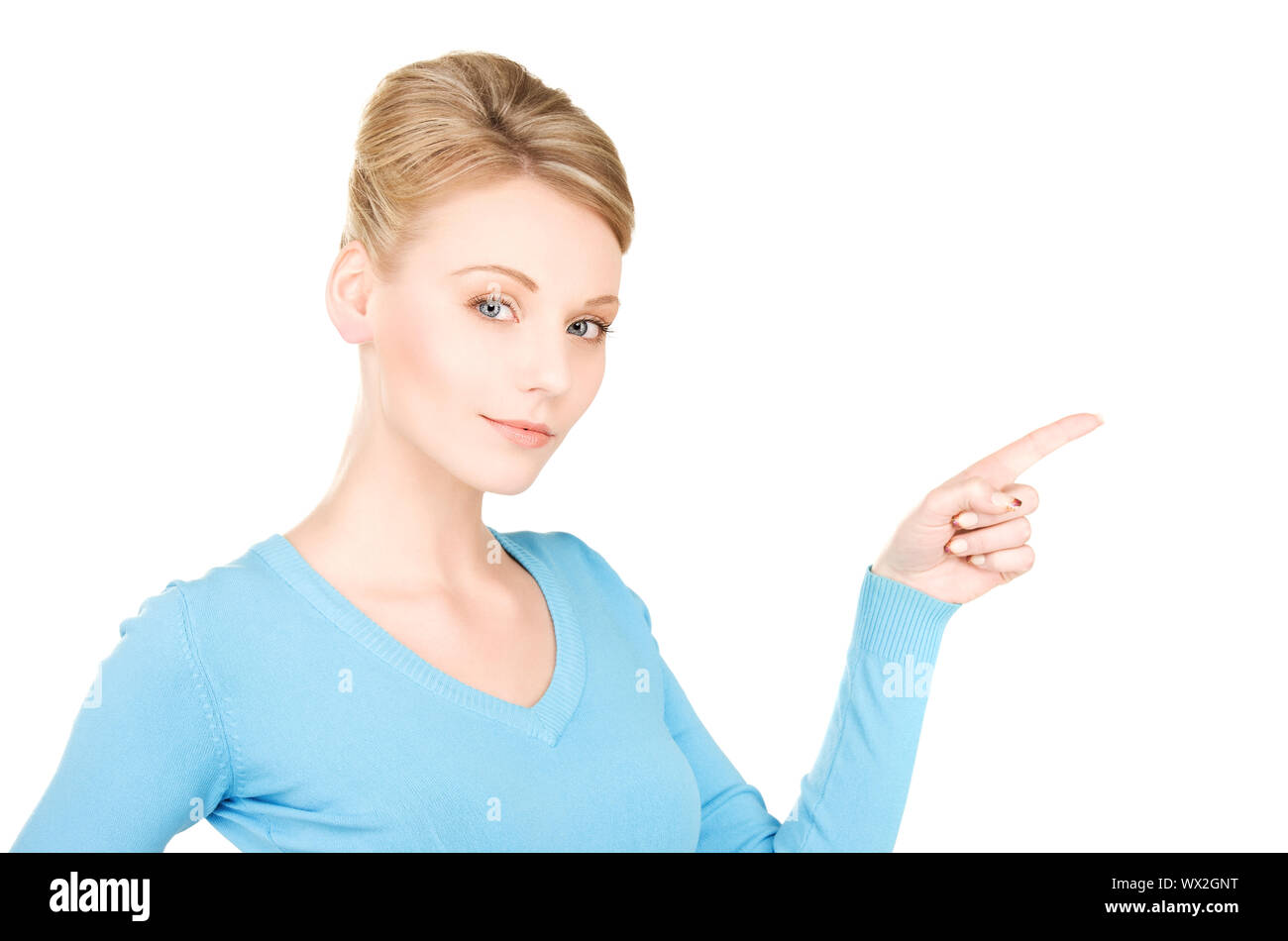woman pointing her finger Stock Photo - Alamy