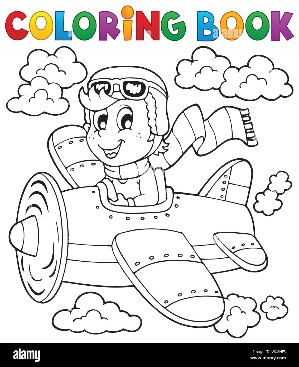 Coloring book airplane theme 1 Stock Vector Image & Art - Alamy