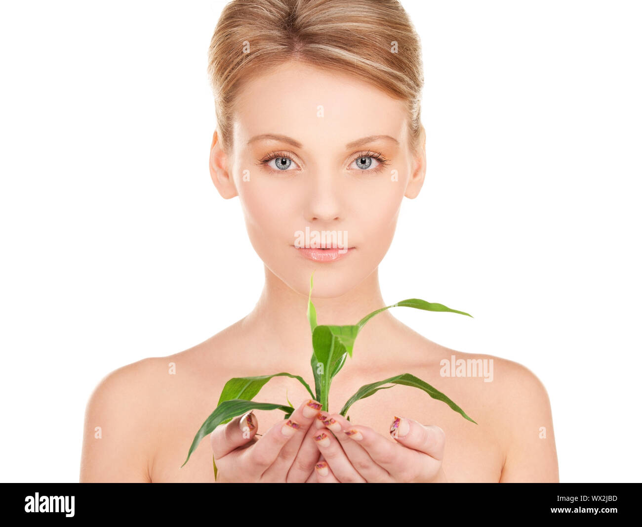 woman with sprout Stock Photo - Alamy