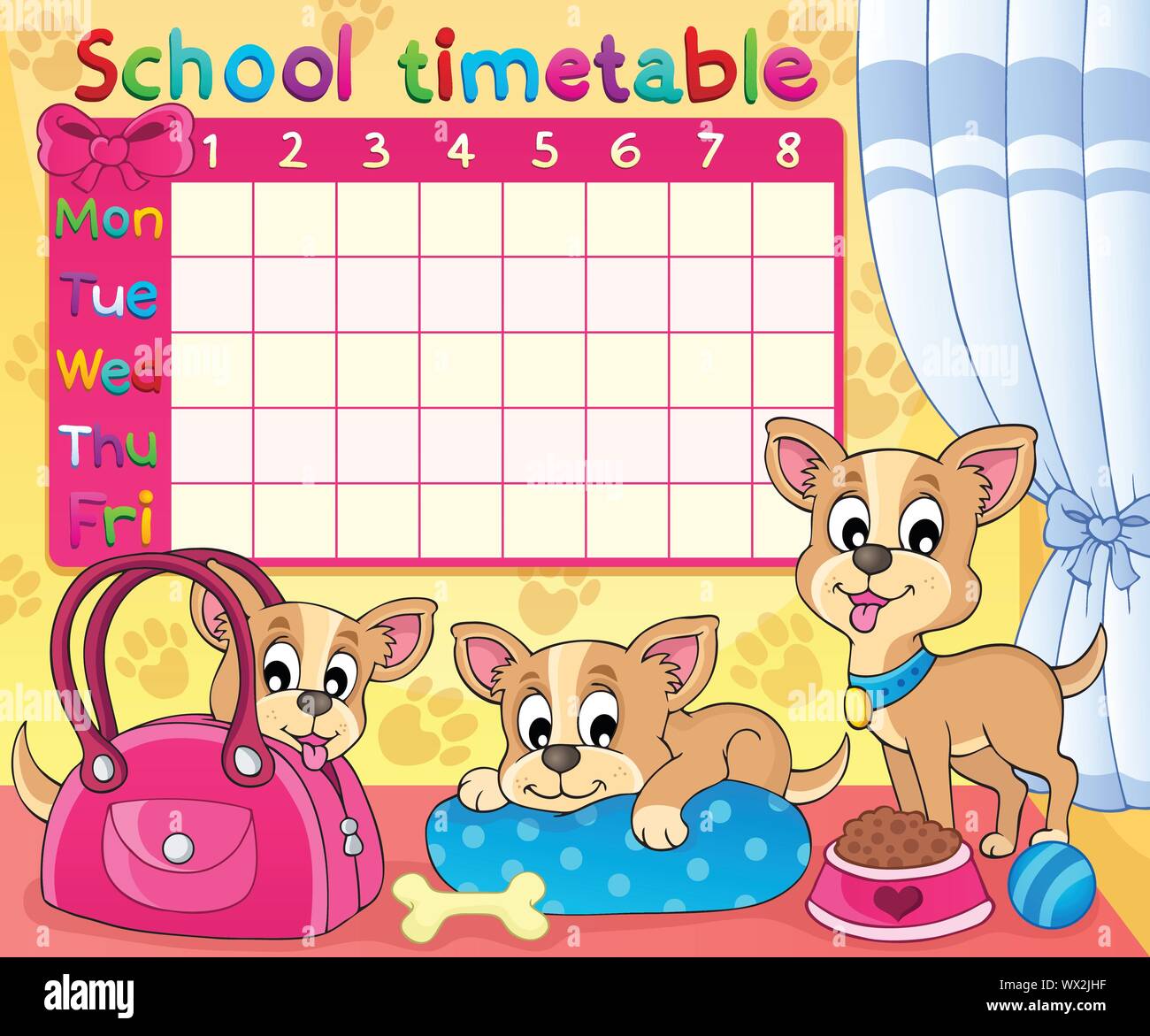School timetable thematic image 5 Stock Vector Image & Art - Alamy