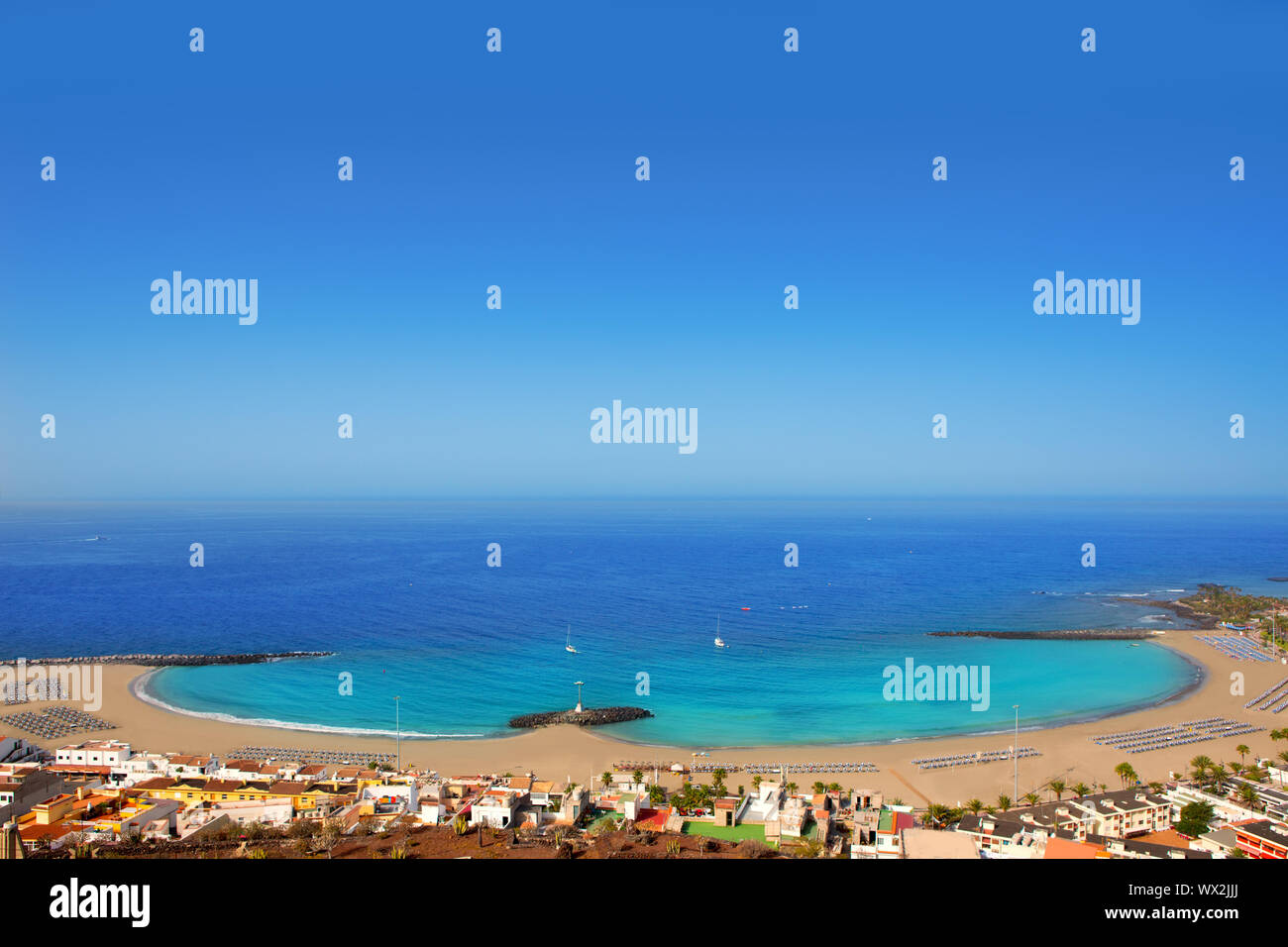 Aerial view Las Vistas beach in Arona south Tenerife Stock Photo - Alamy