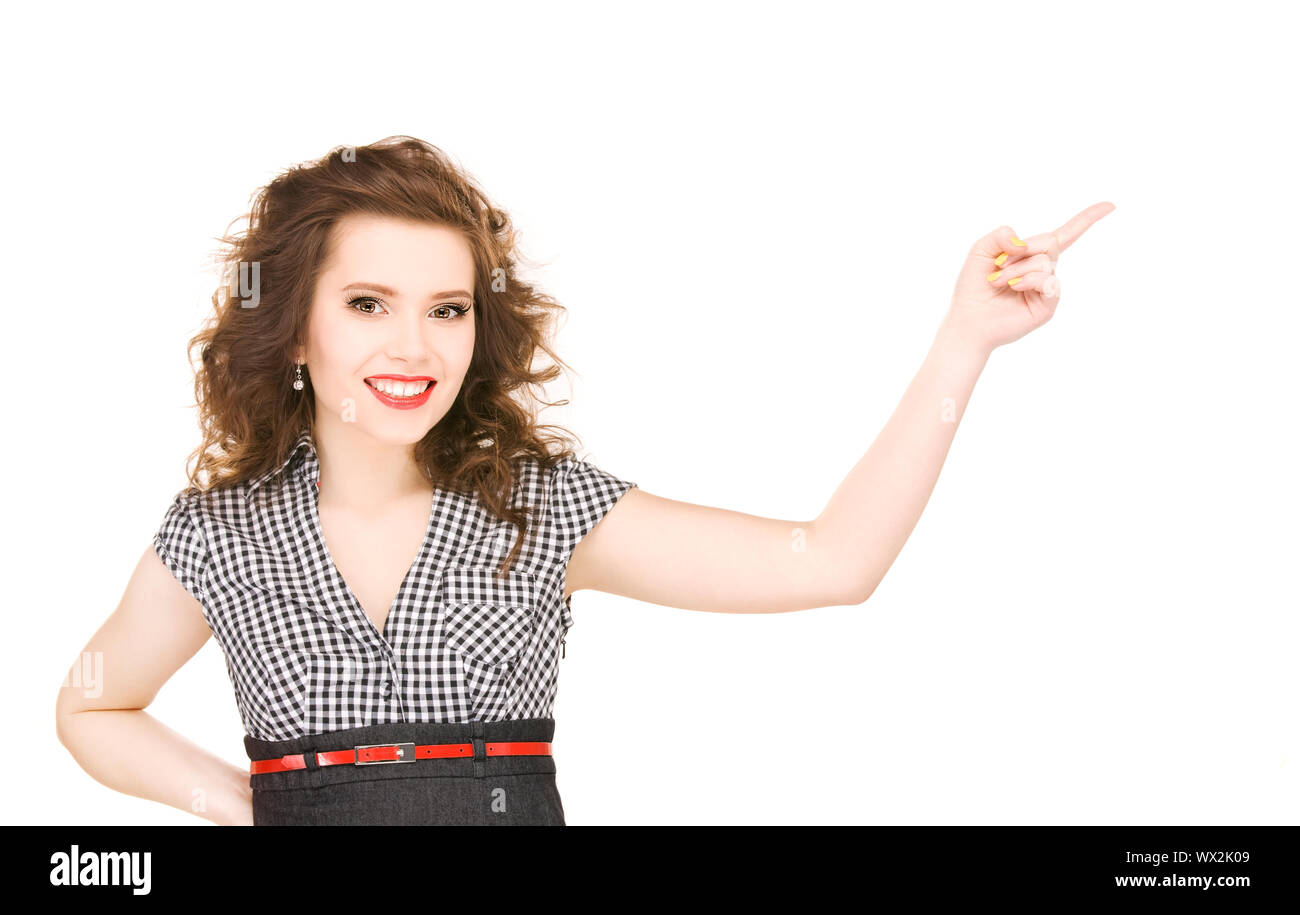woman pointing her finger Stock Photo - Alamy