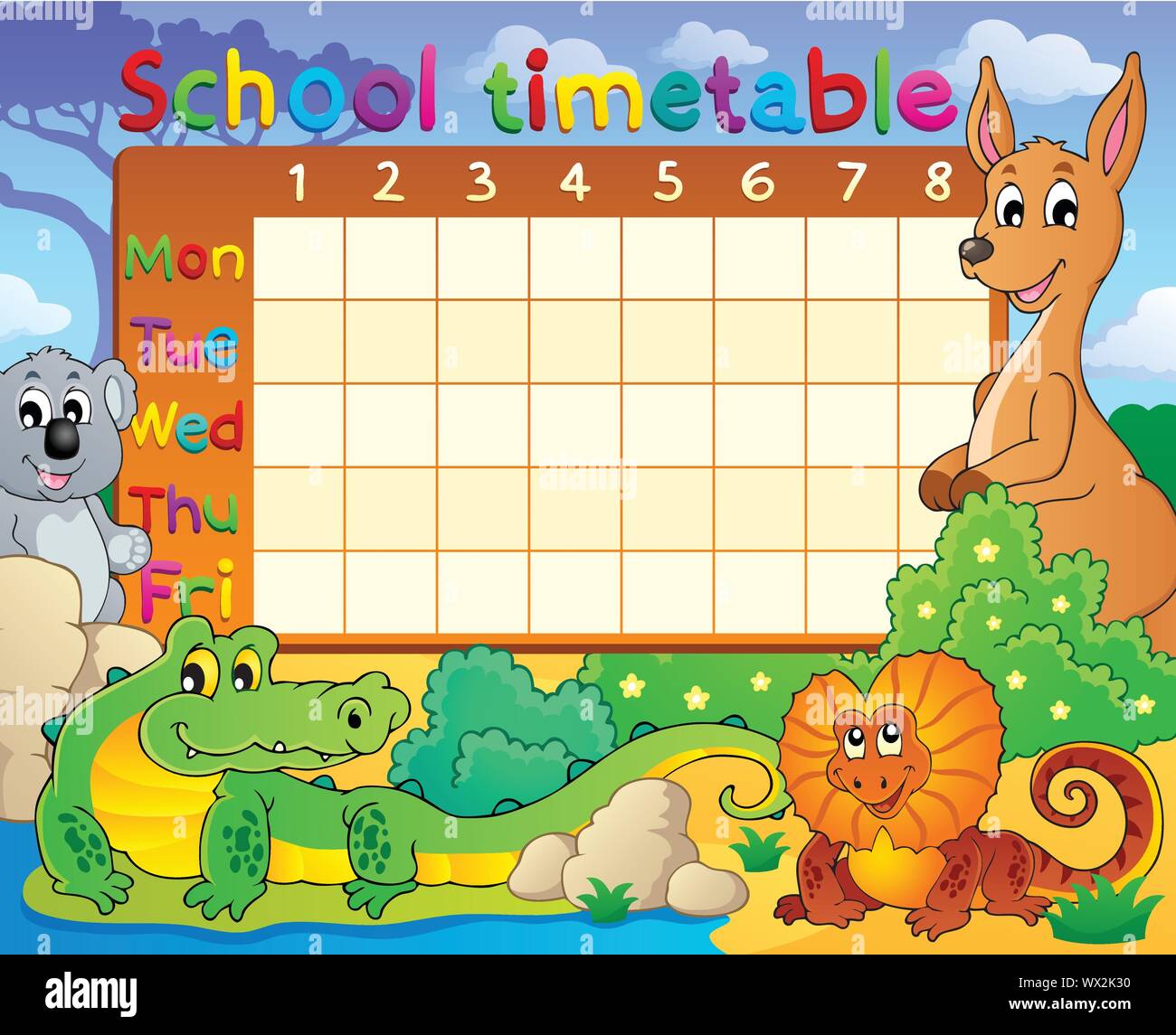 School timetable theme image 8 Stock Vector Image & Art - Alamy