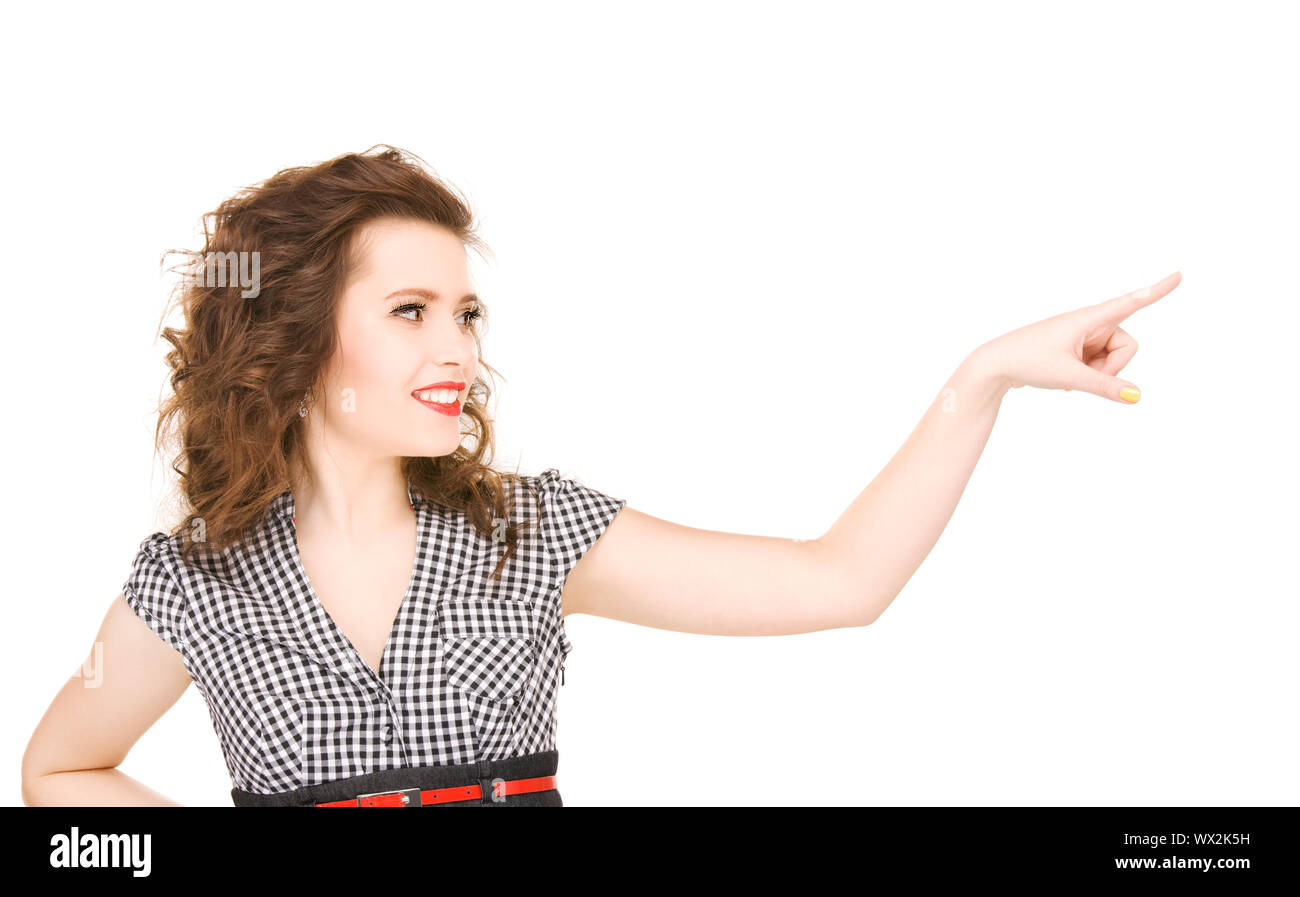 woman pointing her finger Stock Photo - Alamy