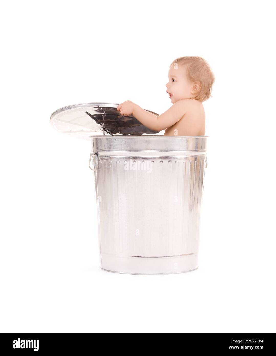 baby in trash can Stock Photo - Alamy