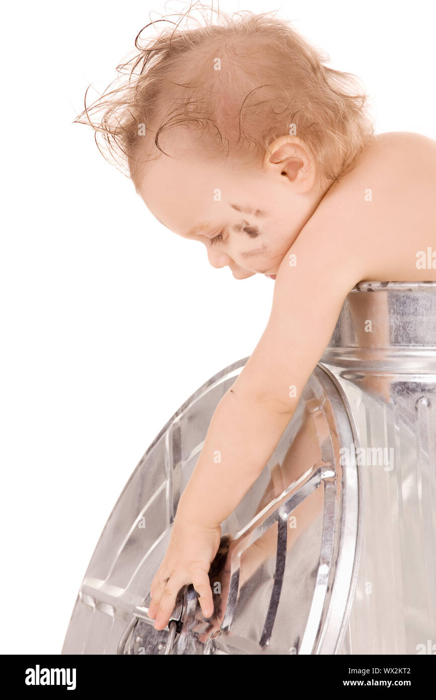 baby in trash can Stock Photo - Alamy