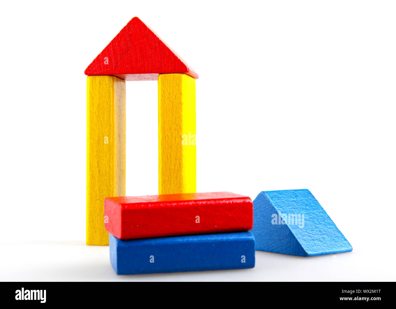 Children's wooden blocks for play Stock Photo - Alamy