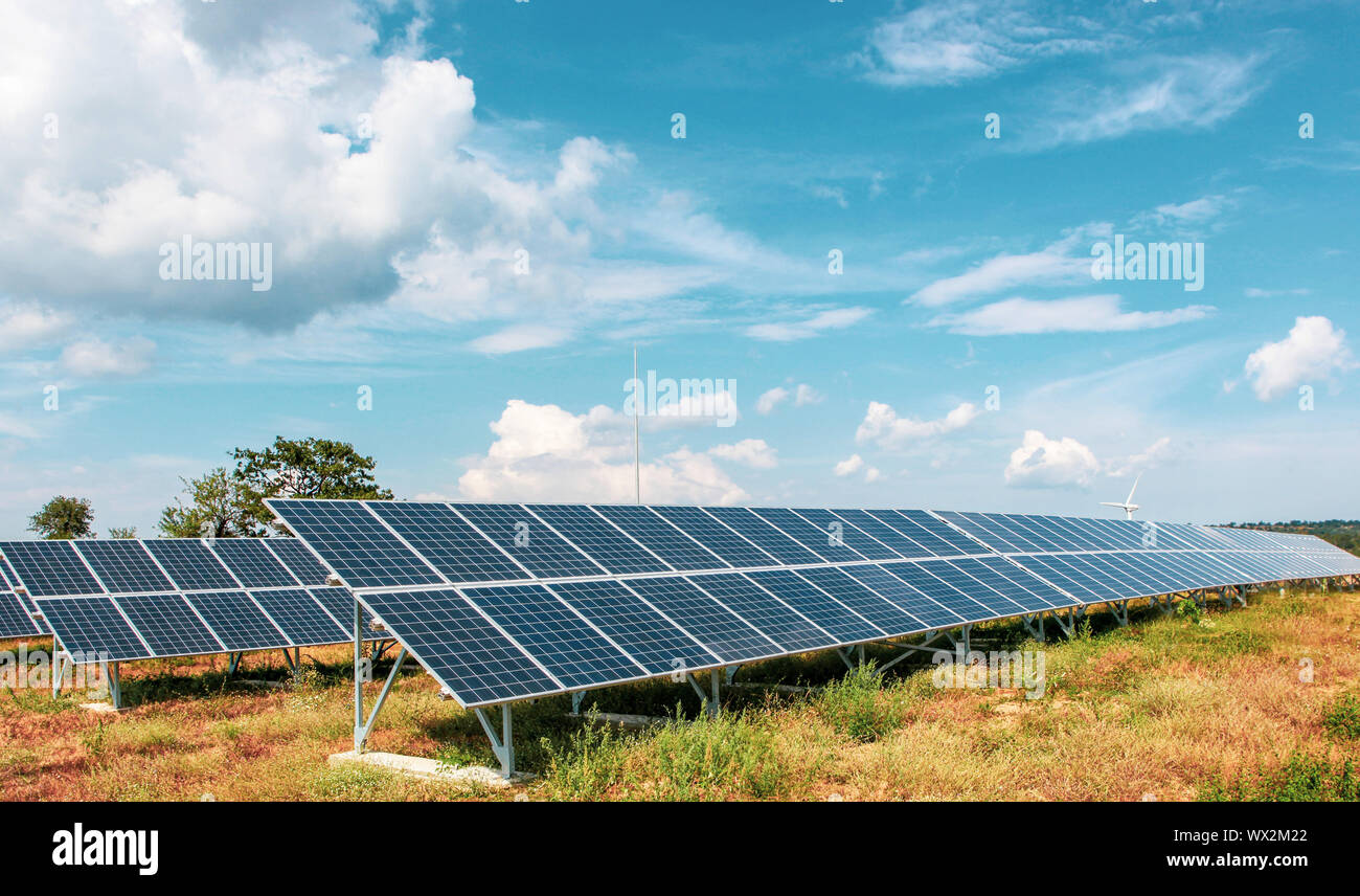 Solar panels at a solar power plant Stock Photo - Alamy