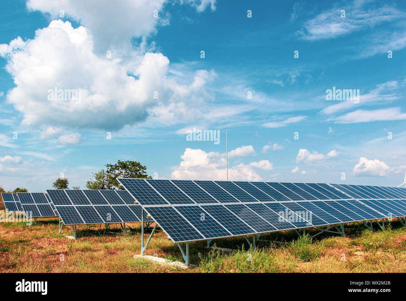 Solar panels at a solar power plant Stock Photo - Alamy