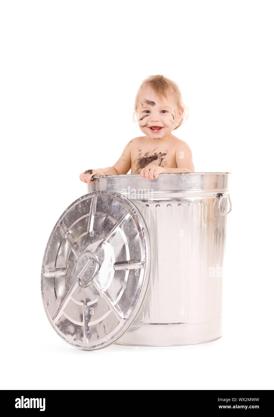 Trash can child Cut Out Stock Images & Pictures - Alamy