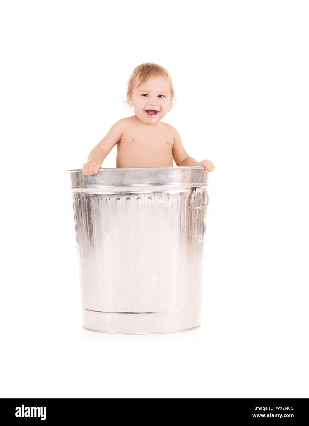 baby in trash can Stock Photo - Alamy