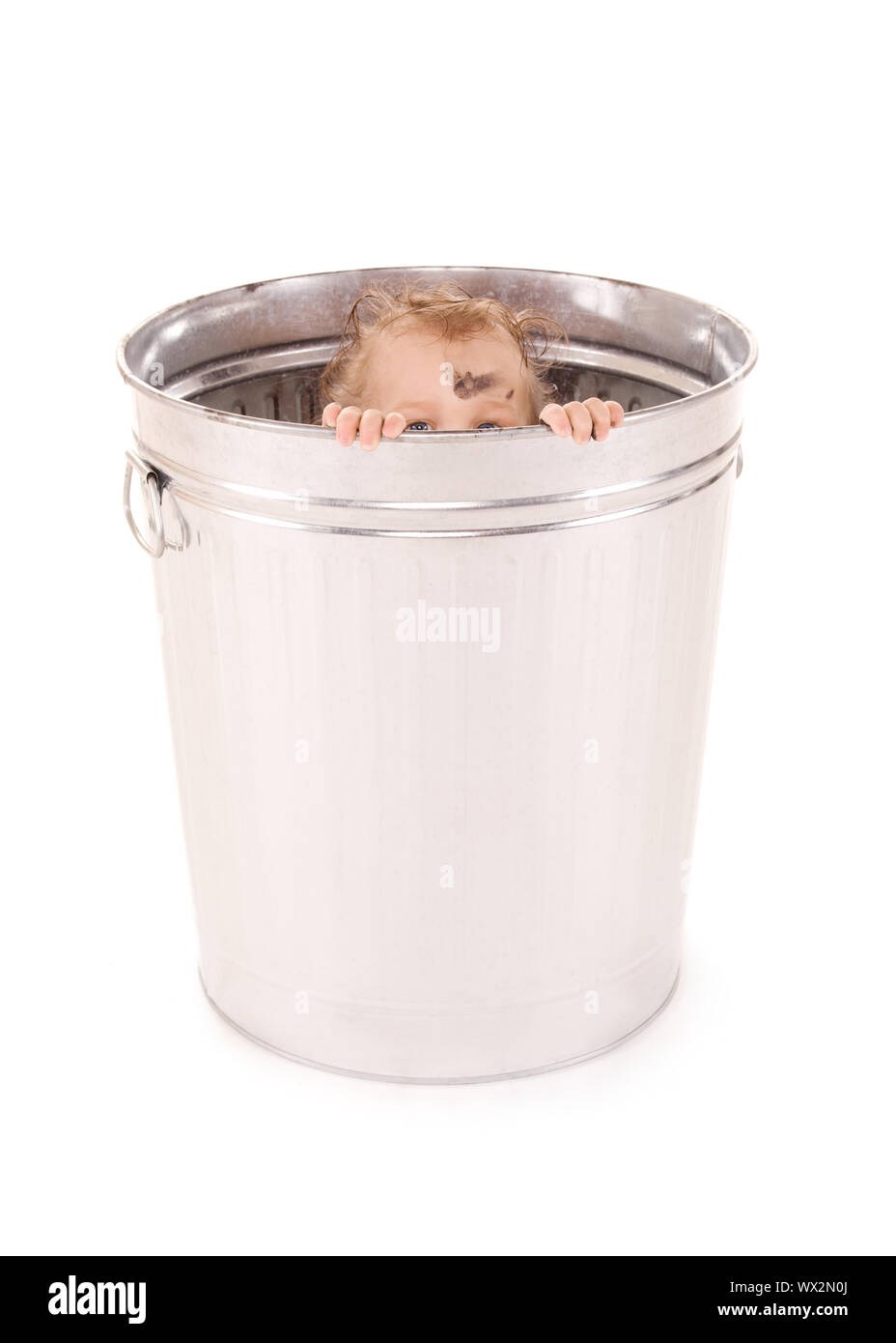 baby in trash can Stock Photo - Alamy