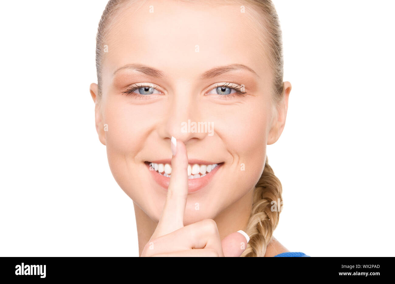 finger on lips Stock Photo - Alamy