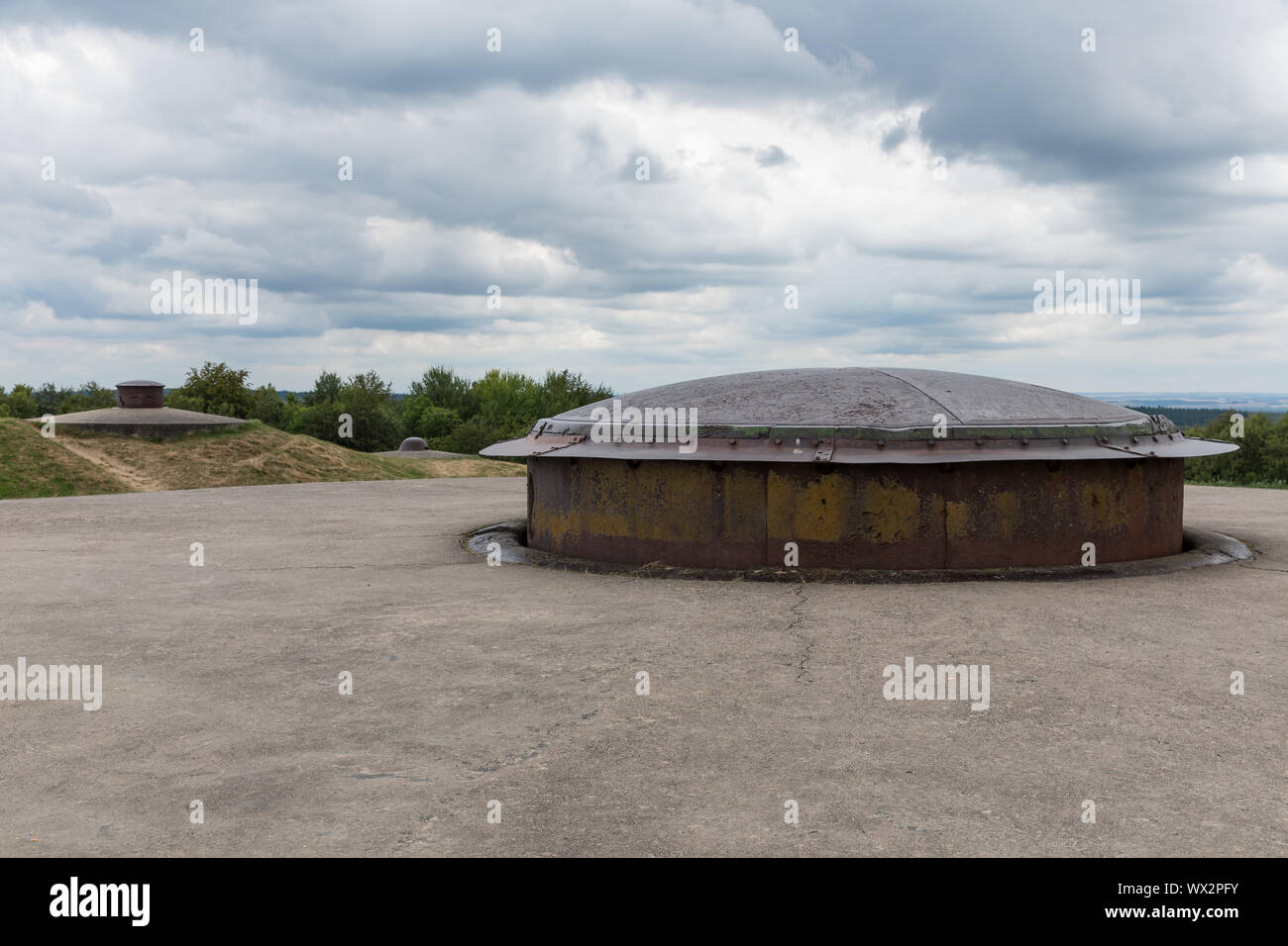 WW1 Fort Douaumont near Verdun in France with machine gun turret Stock ...