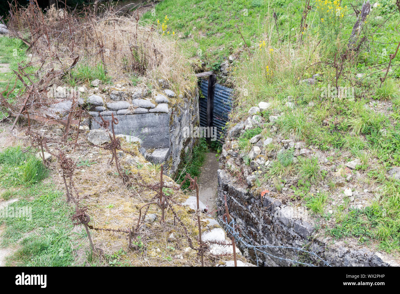 Trench at Butte de Vauquois, WW1 battlefield near Verdun, France Stock ...