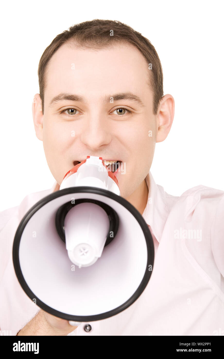 businessman with megaphone Stock Photo - Alamy