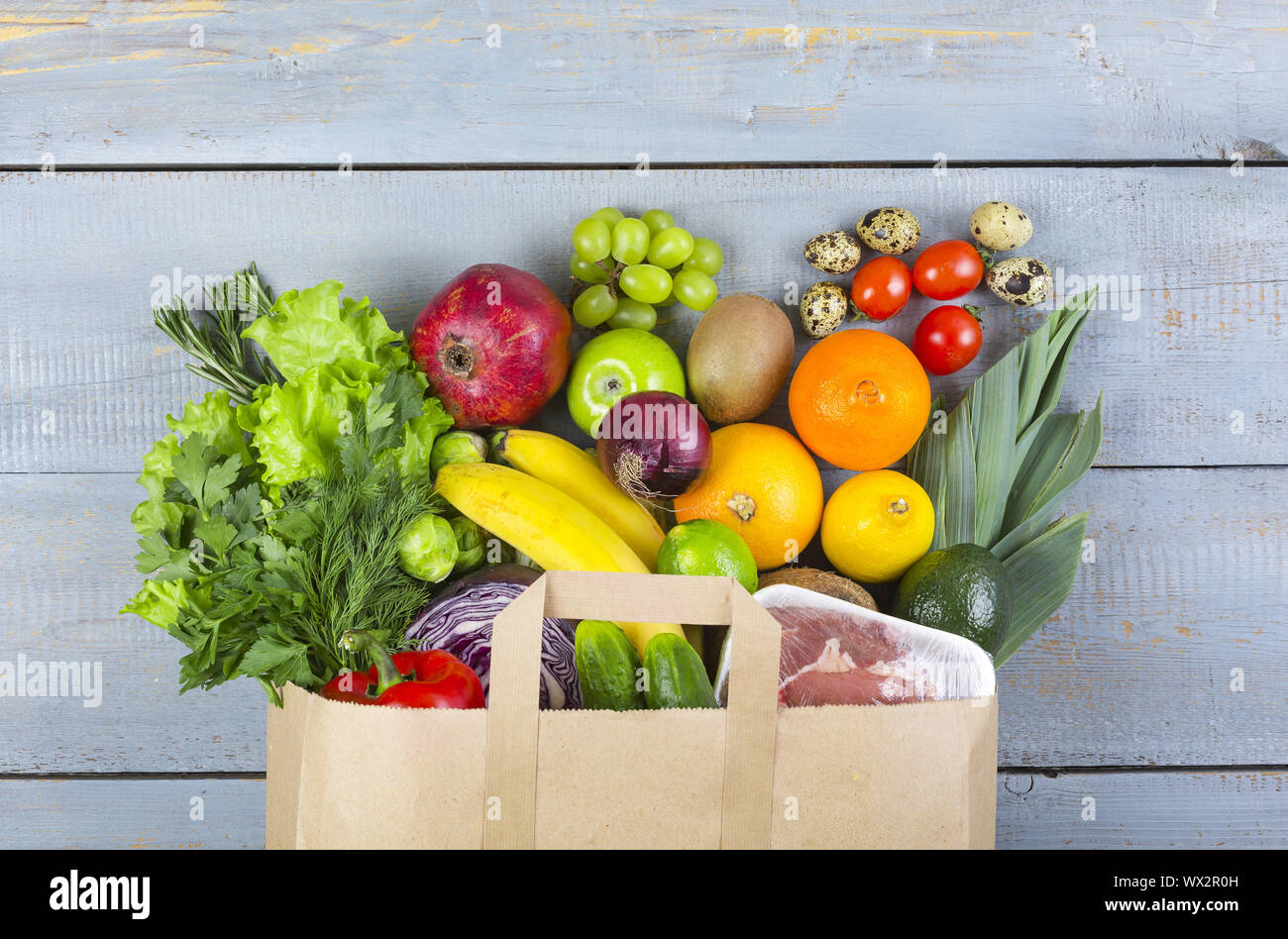 supermarket, food basket, products, trade, healthy food Stock Photo - Alamy