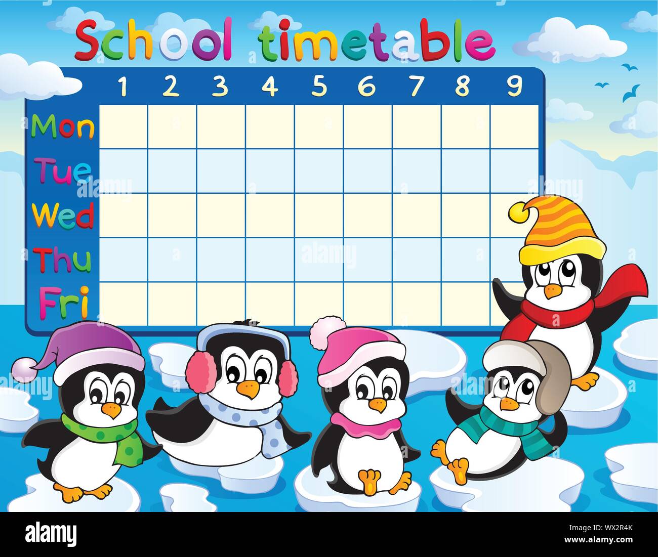 School timetable theme image 9 Stock Vector Image & Art - Alamy
