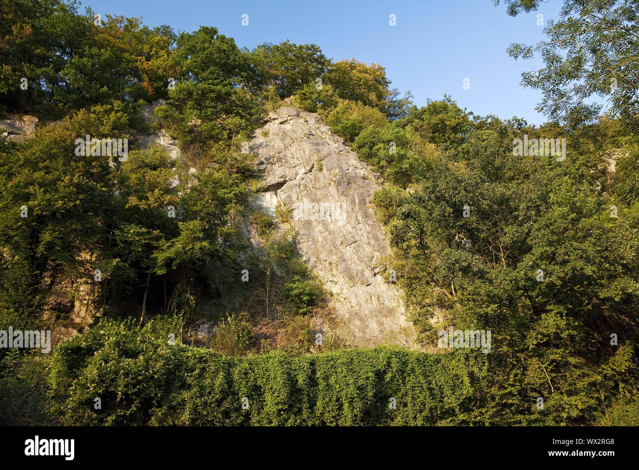 karst rock formation of Hoennetal, Balve, Sauerland, North Rhine ...