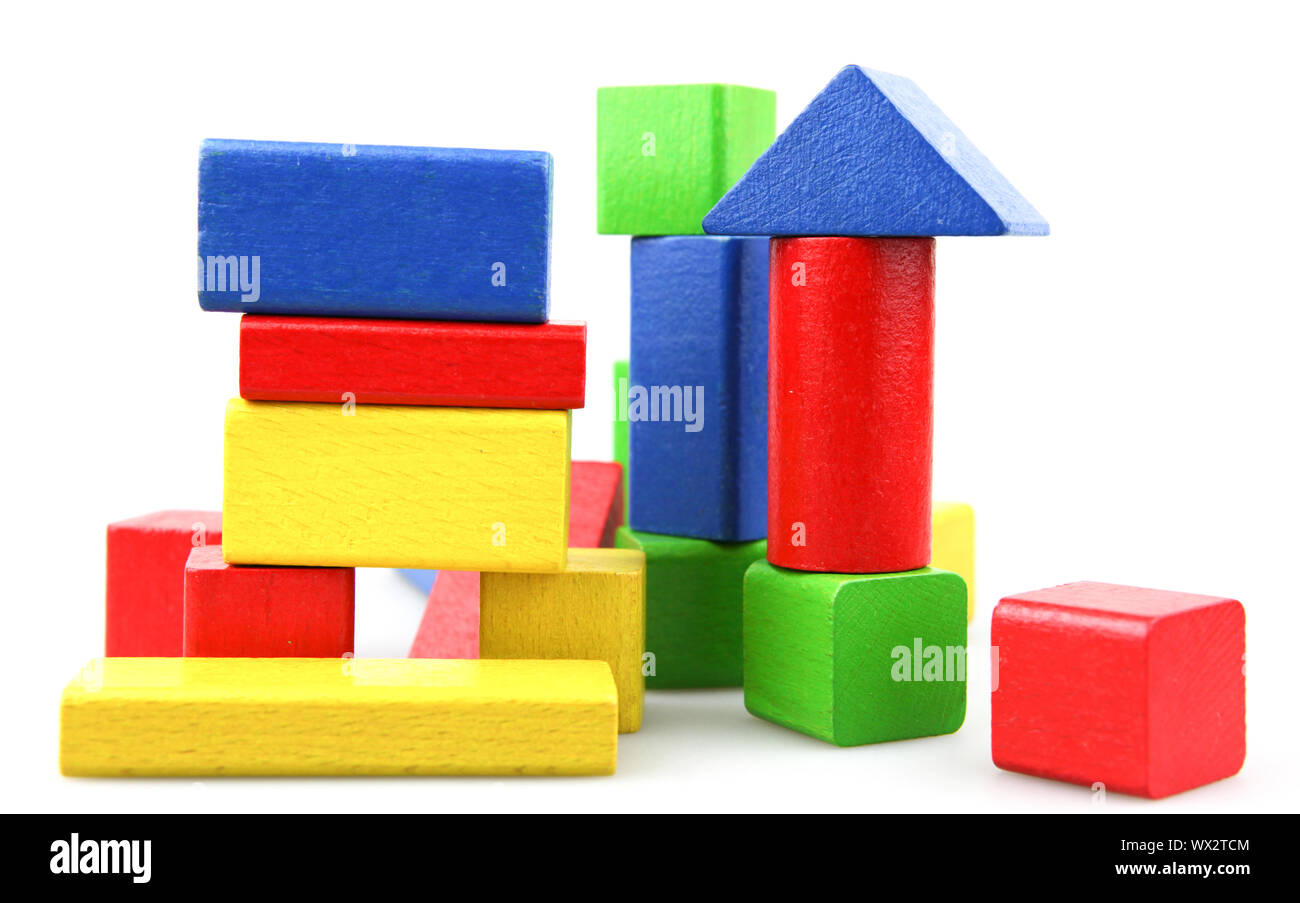 Wooden Building Blocks Stock Photo - Alamy