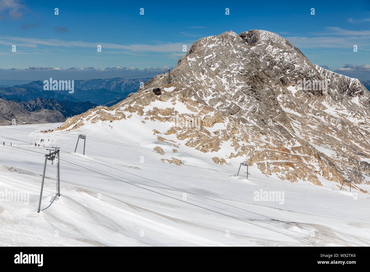 Austrian Dachstein mountain with glacier and ski piste Stock Photo - Alamy