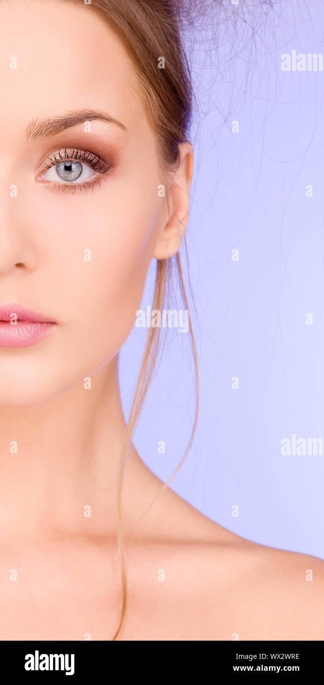 half face of lovely woman Stock Photo - Alamy