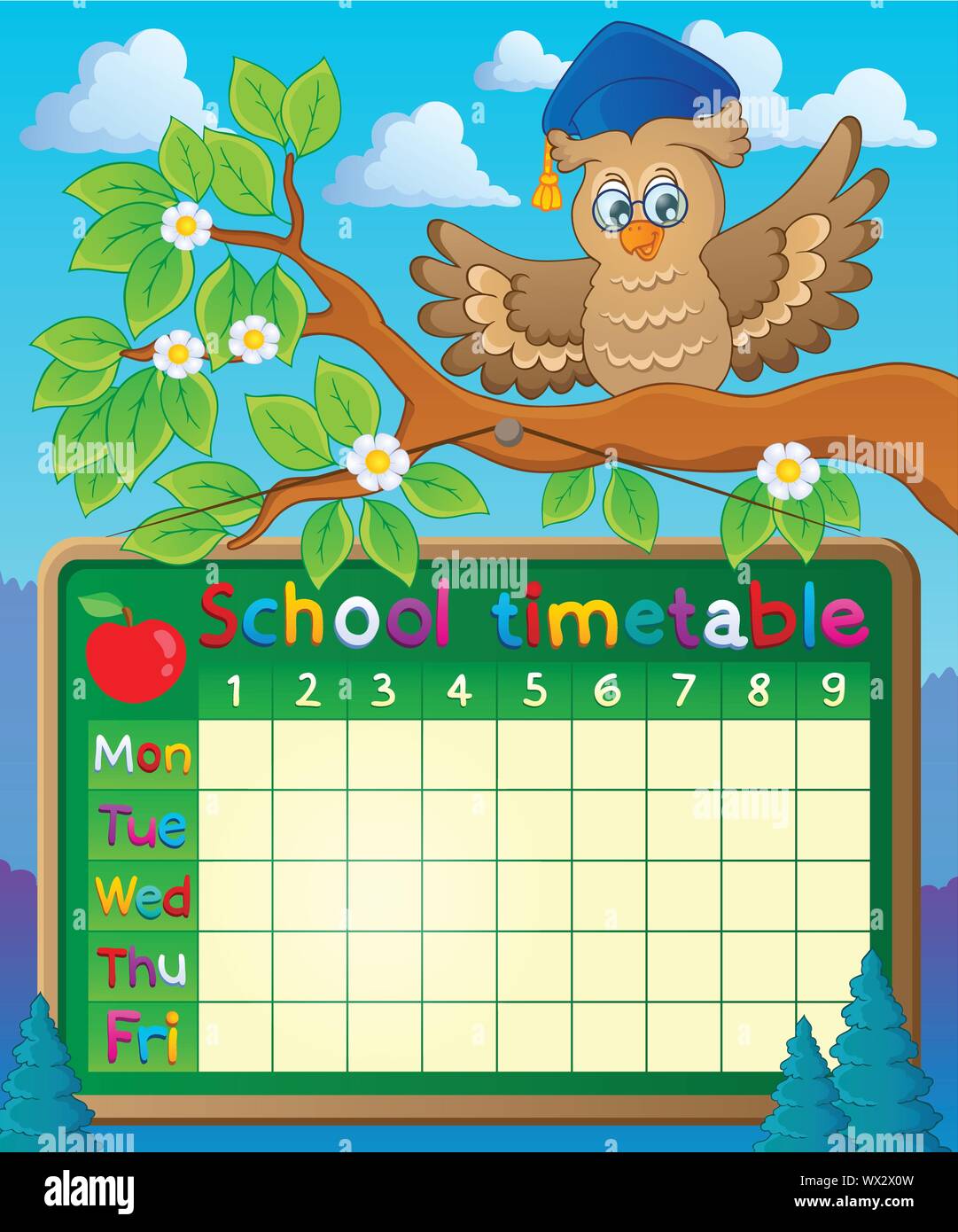 School time table chart hi-res stock photography and images - Alamy