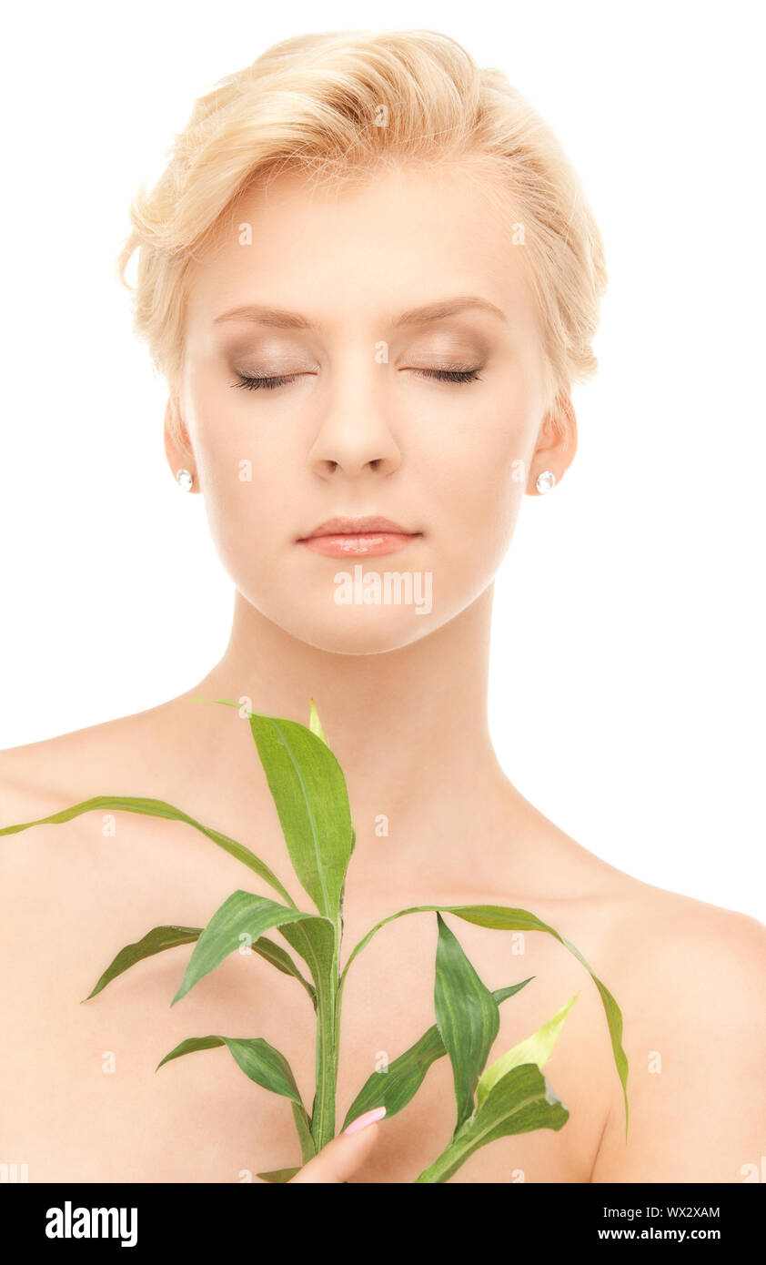 woman with sprout Stock Photo - Alamy